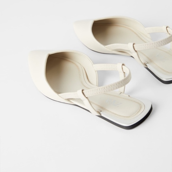 Zara | Shoes | Zara Flats With Open Back And Metallic Edge | Poshmark